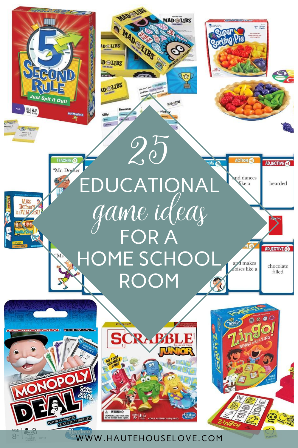 25 Educational Game Ideas for a Home School Room - Haute House Love