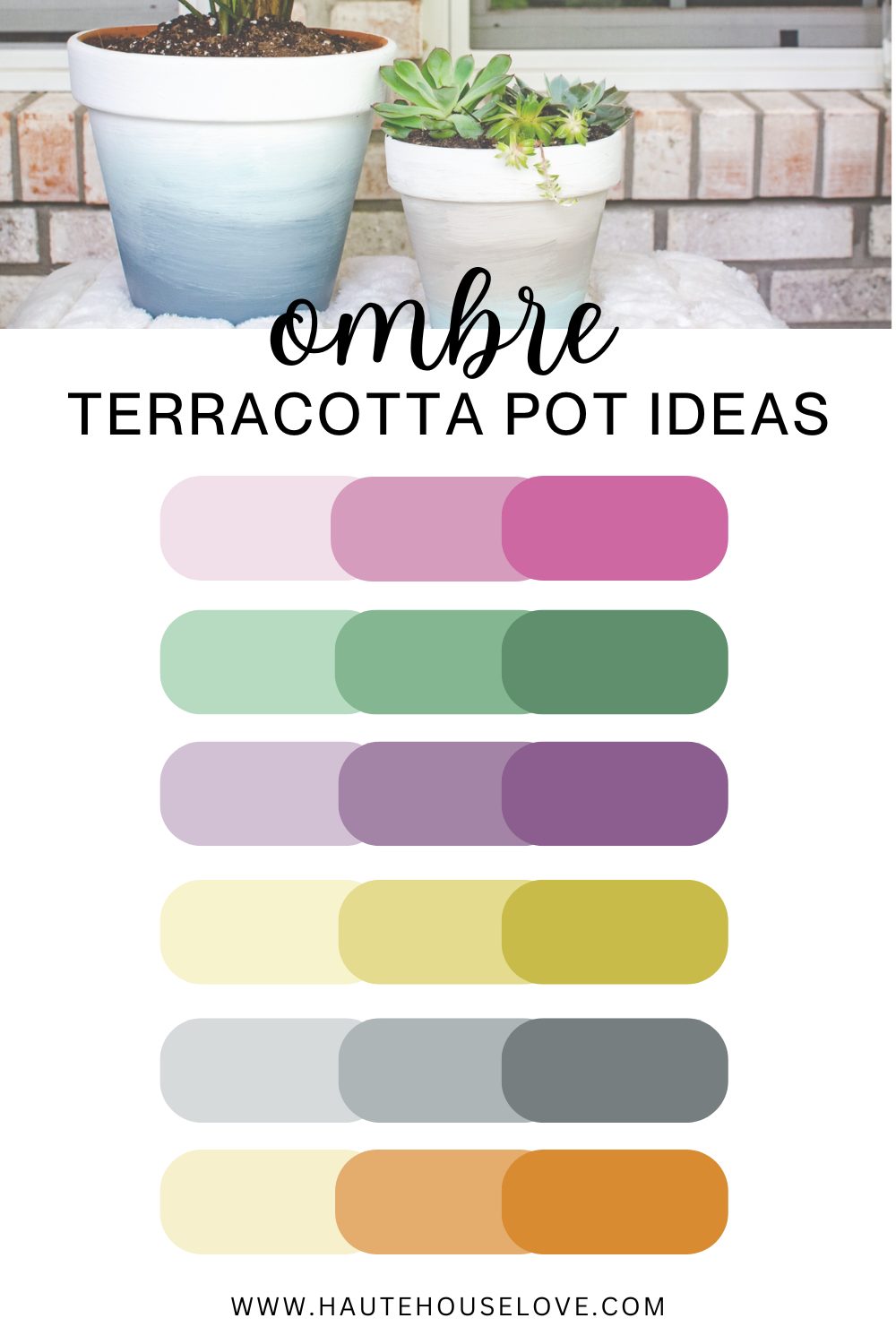 Easy Ombre DIY Painted Terracotta Pots - Haute House Love
